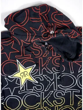 Shirts | Vintage Rockstar Energy Full Zip Hoodie Medium All Over Print ...